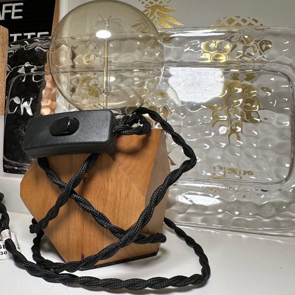 Other | Modern Wood Table Lamp With Edison Bulb | Poshmark